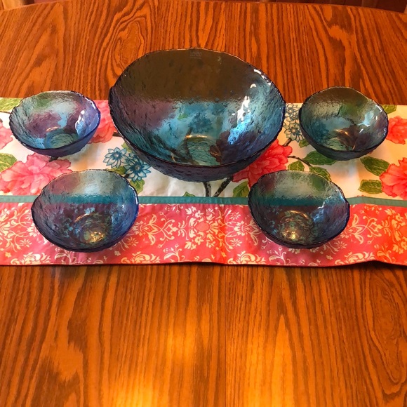 Laura Glass Works | Dining | Nwt Laura Glass Works Rustico Royal Blue ...